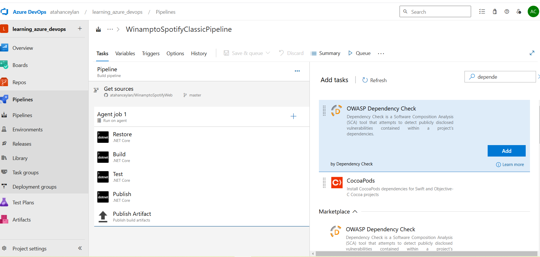 OWASP Dependency Check on Azure DevOps – Atahan Ceylan Web Diary